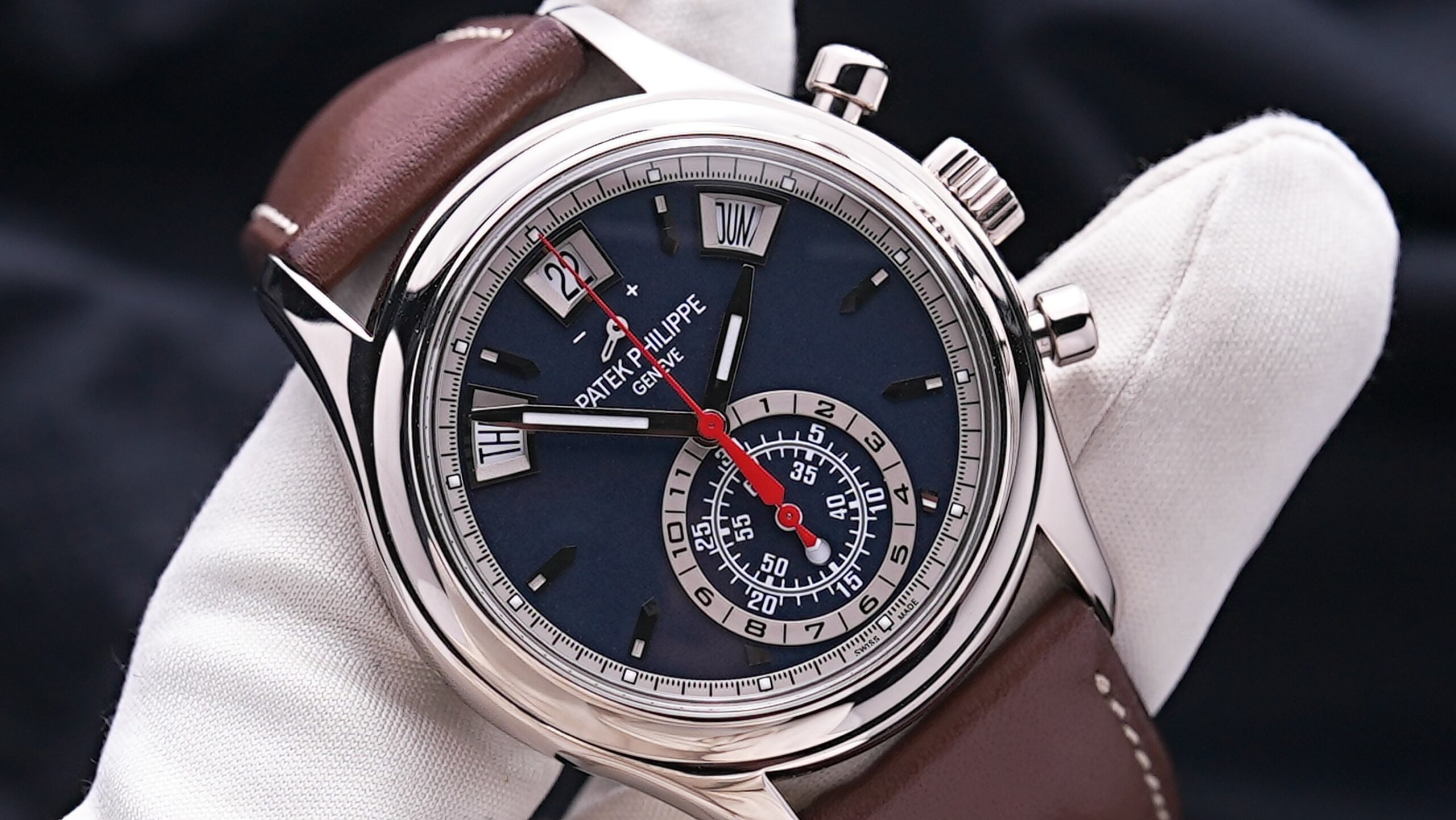 FS- Patek Philippe 5960G Annual Calendar Chronograph White Gold 40.5mm ...