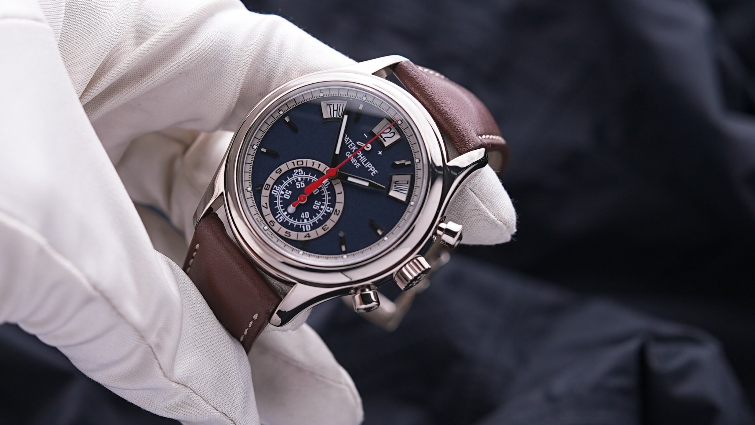 FS- Patek Philippe 5960G Annual Calendar Chronograph White Gold 40.5mm ...